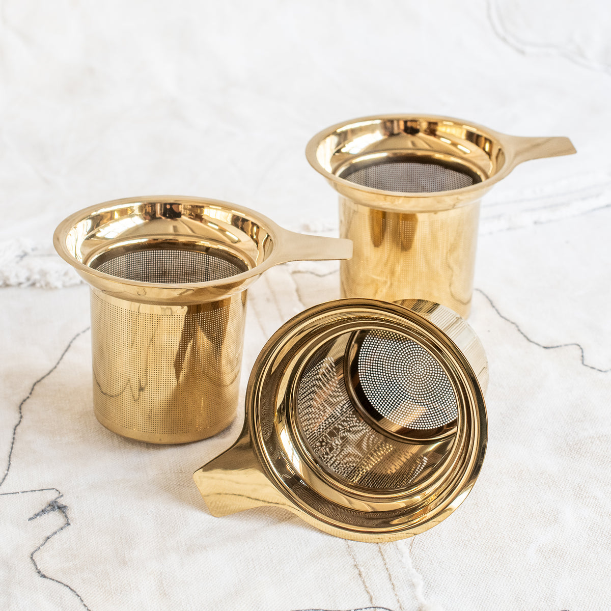 Tea Strainer - Gold Stainleless Steel Mesh– The Lost + Found Department